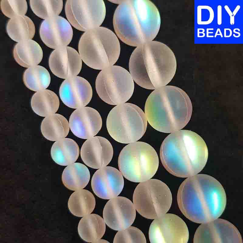 Diy Beads Semi-Precious Synthetic Moonstone (White) | Shopee Philippines