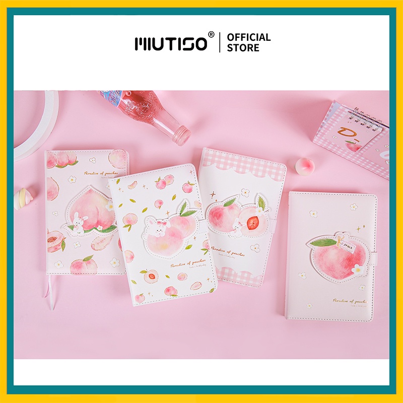 Miutiso Cute A5 Notebook Peach Design Travelers Mini Journal Diary ...