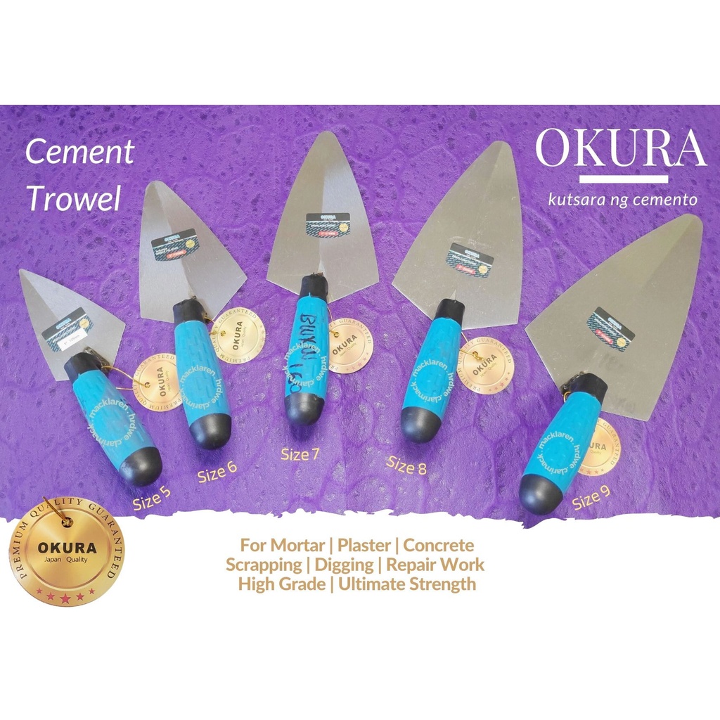 Cement Trowel Kutsara Ng Cemento Okura Japan Quality - Sizes: 5, 6, 7 ...