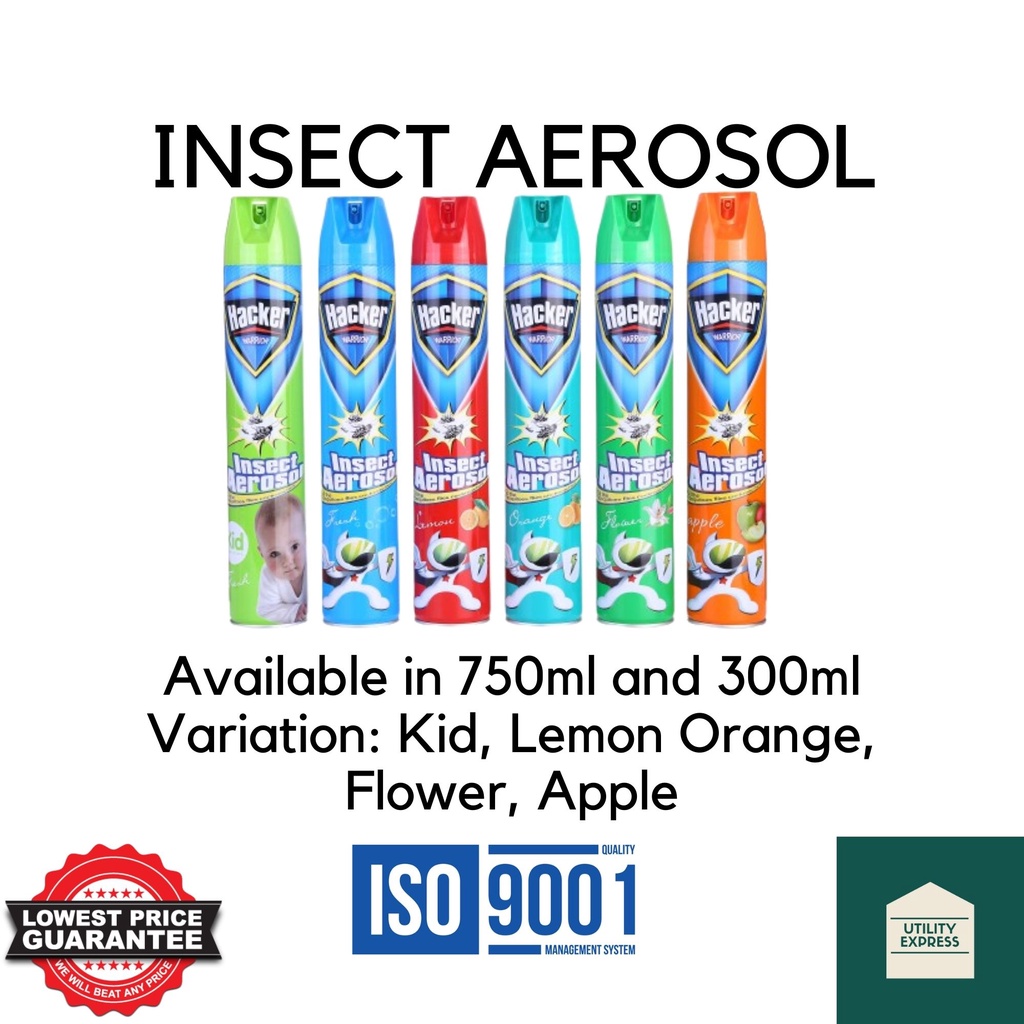Hacker Brand Insect Aerosol / Insect Spray [ 750ml / 350ml ] | Shopee ...