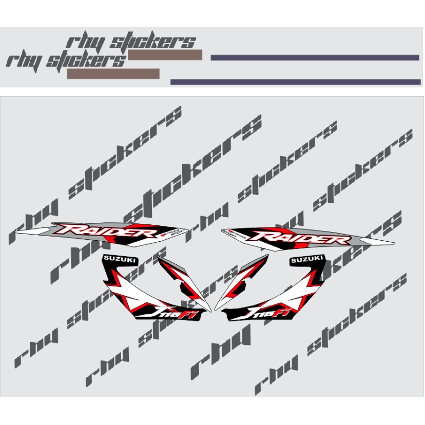 Stock Decals, Sticker, Motorcycle Decals for Raider J 115, 001, red ...