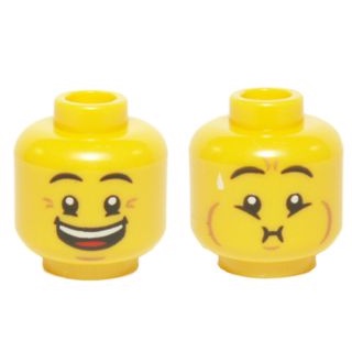 Head Dual Sided Eyebrows, Open Mouth Big Smile / Queasy with Sweat Drop ...