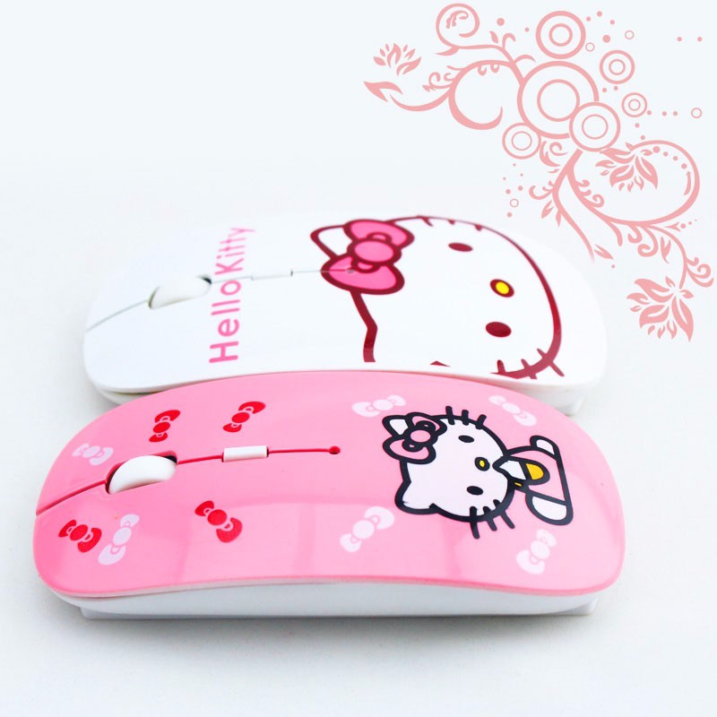 Hello Kitty wireless mouse 2.4G cute KT cat cartoon spot | Shopee ...