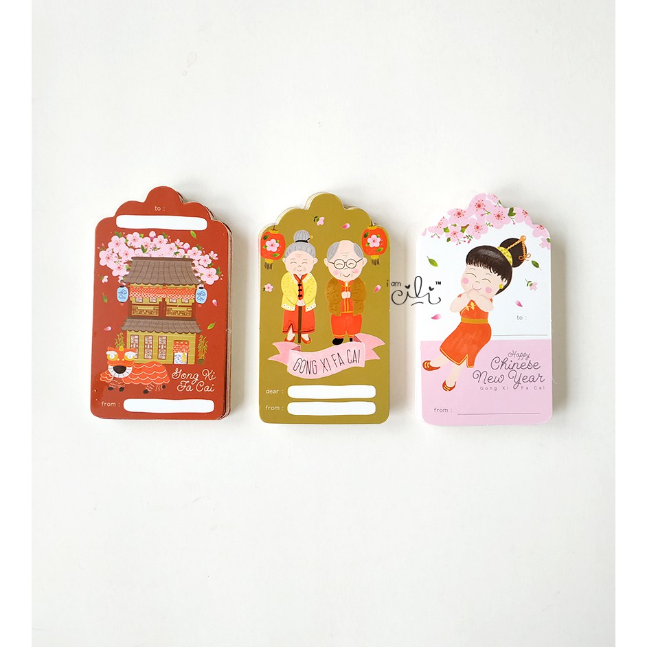 (HT-CNY10) Iamcili Greeting tag For Chinese New Year konyen cny gong xi ...