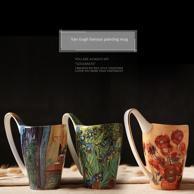 Mug Van Gogh painted ceramic cup extra large capacity Mug bone china ...