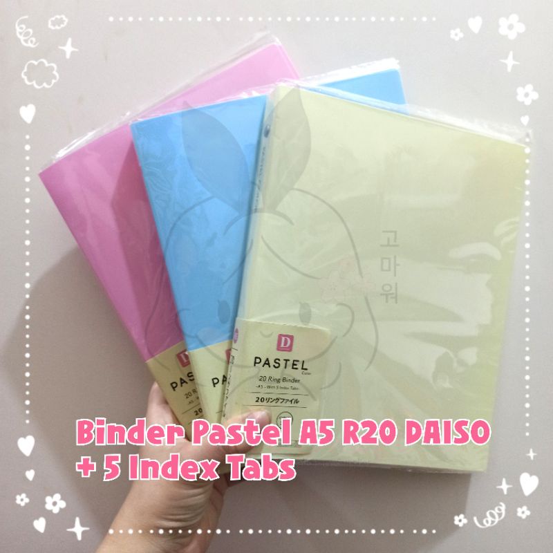 Binder Pastel A5 R20 Daiso Pastel + 5 Sheets Index Tabs | Shopee ...