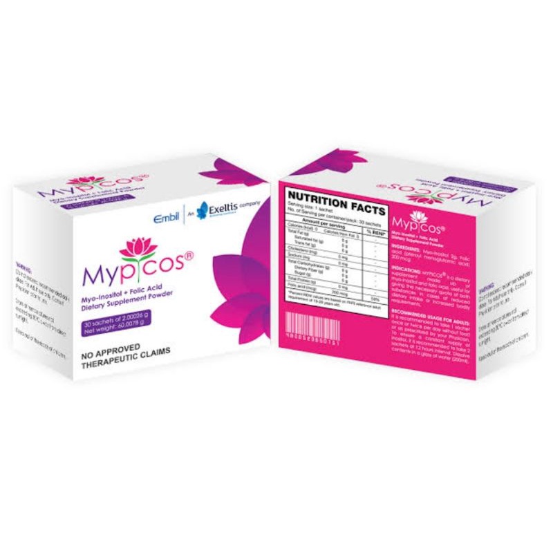 Mypicos ORIGINAL PCOS Myo-inositol w/ Folic Acid Dietary Supplement ...