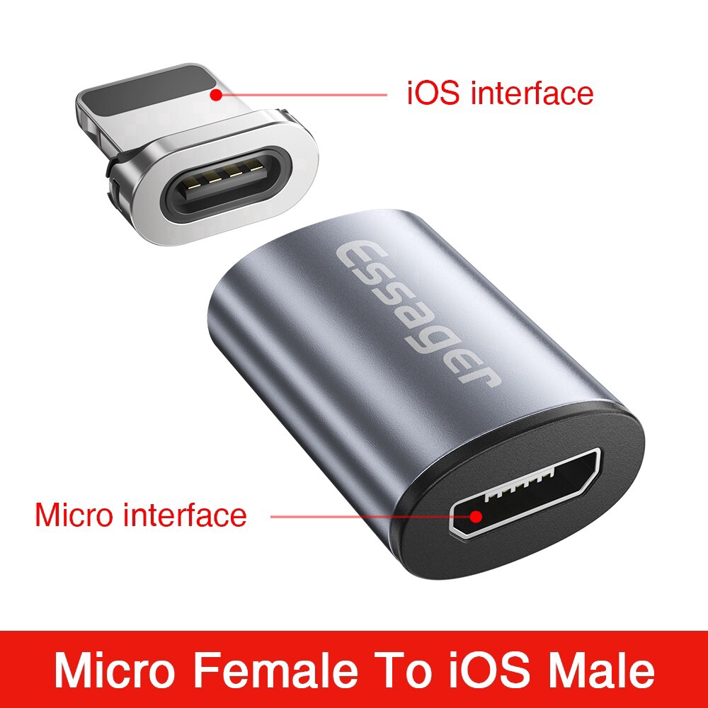 Essager Magnetic Micro USB Adapter USB Female to Type C Male Magnet ...