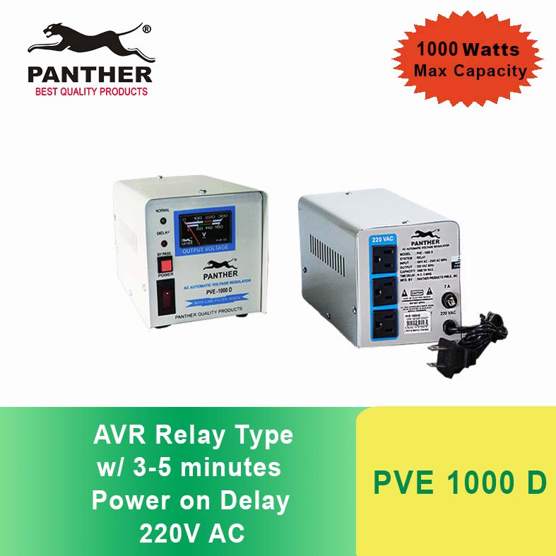 Panther PVE 1001 D AVR Relay Type, 1000 Watts Output 220V AC with 3-5 ...