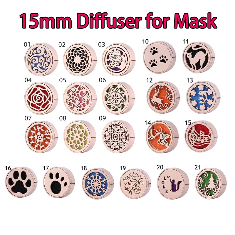 Free 10 pcs Pads RoseGold 15MM Essential Oil Mask Buckle Doterra Magnet ...