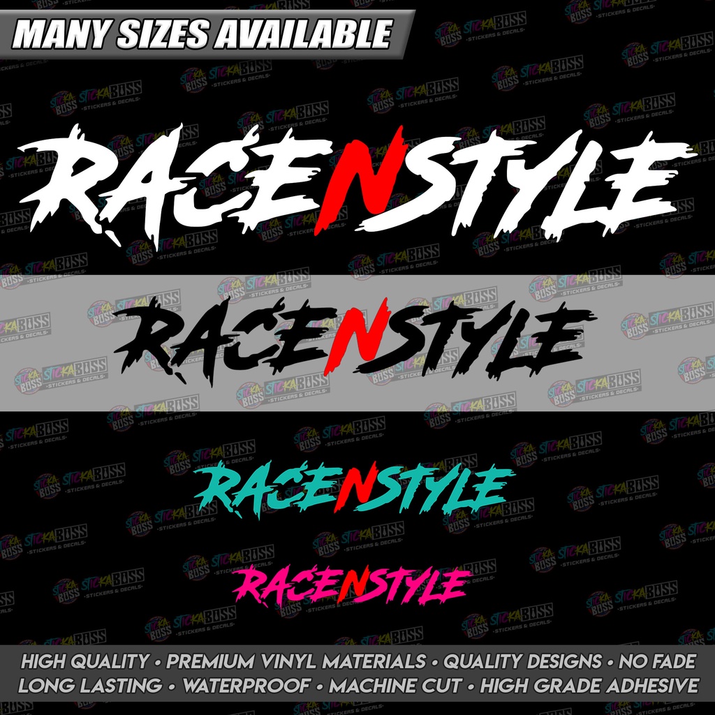 RACENSTYLE STICKER (Vinyl Cut-out Decals)【Car/Motor/Laptops/Mugs ...