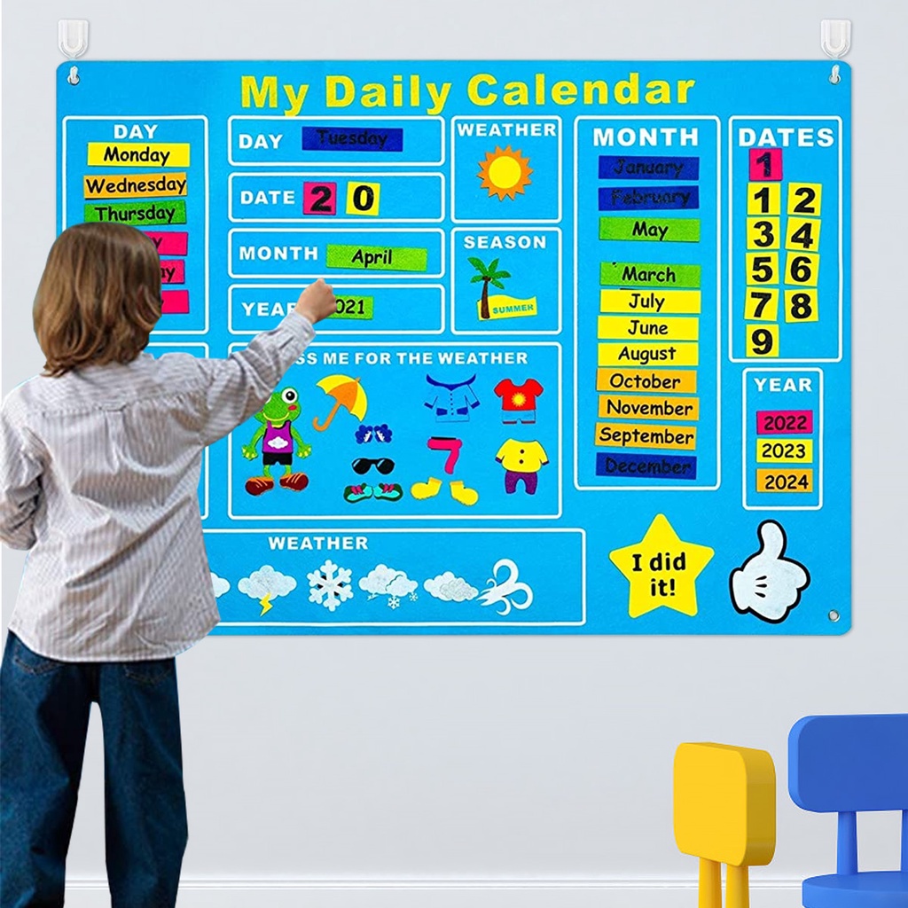 My First Daily Calendar Time Weather Season Chart for Toddlers Early ...