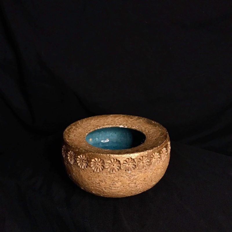 Heavy Stoneware Vessel/Centerpiece/Ashtray (Hana Mishima Pattern ...