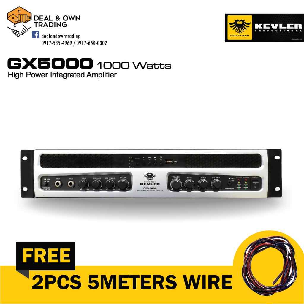 Kevler GX-5000 Integrated Power Videoke Amplifier 1000W x 2 with ...