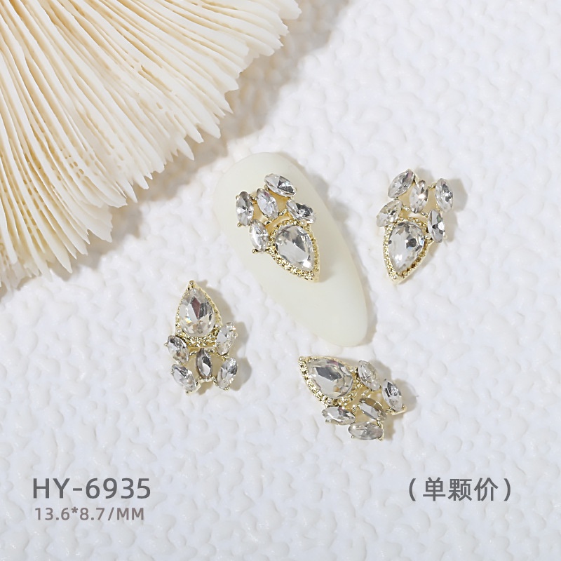 ins nail jewelry, pearl and diamond round wreath, opal bow, peach heart ...