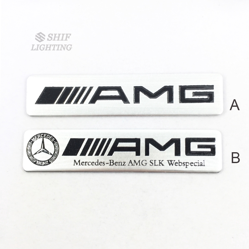1x Aluminum AMG Logo Car Auto Side Rear Emblem Sticker Badge Decal ...