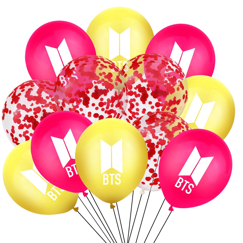 BTS Purple Theme Happy Birthday Banner Party set Star aluminum Film ...