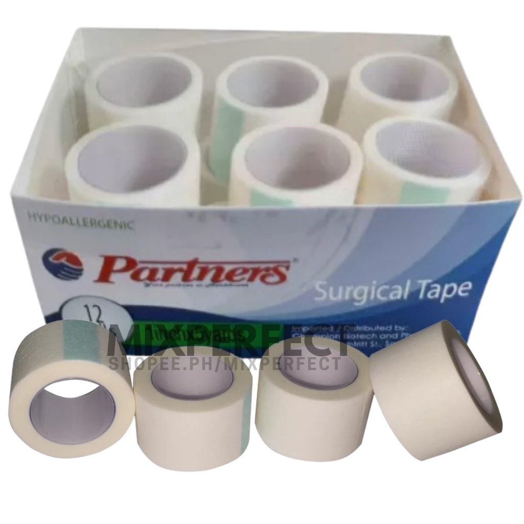 (MIX-J) Partners Biotape Surgical tape (1-inch x 5 Yards) (12rolls-1box ...