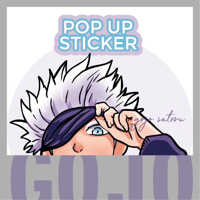 ANIME POP UP WATERPROOF STICKER - GOJO SATORU - JUJUTSU KAISEN STICKER ...