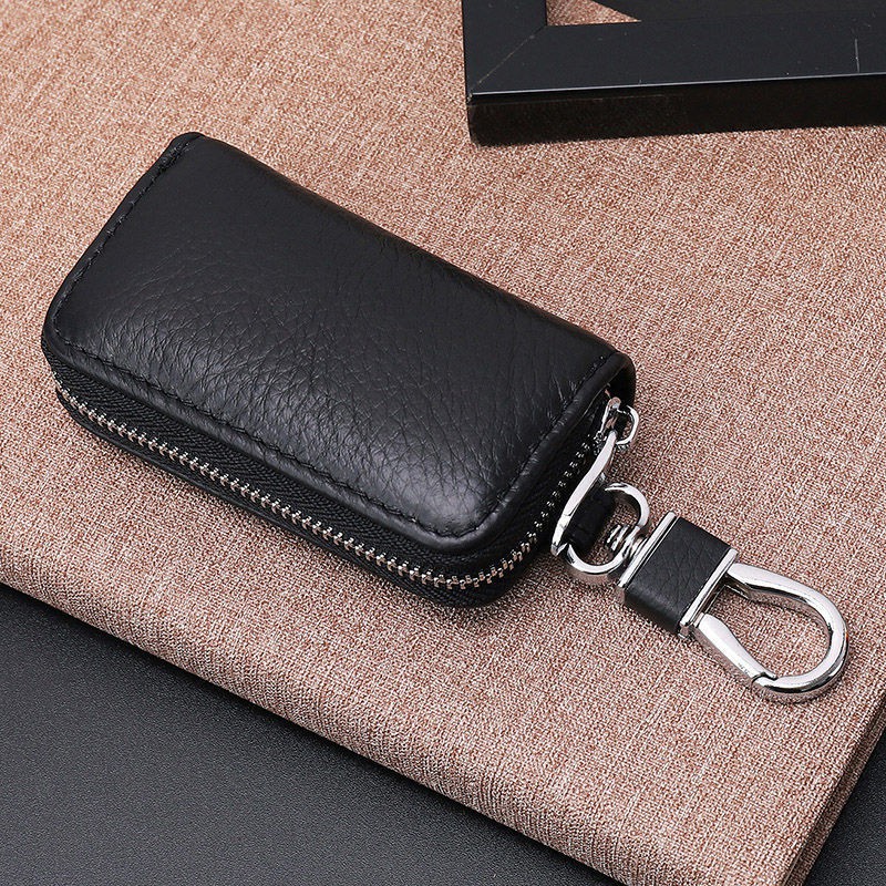 Genuine Leather Key Chain Unisex Key Bag Slim Cars Smart Housekeeper ...