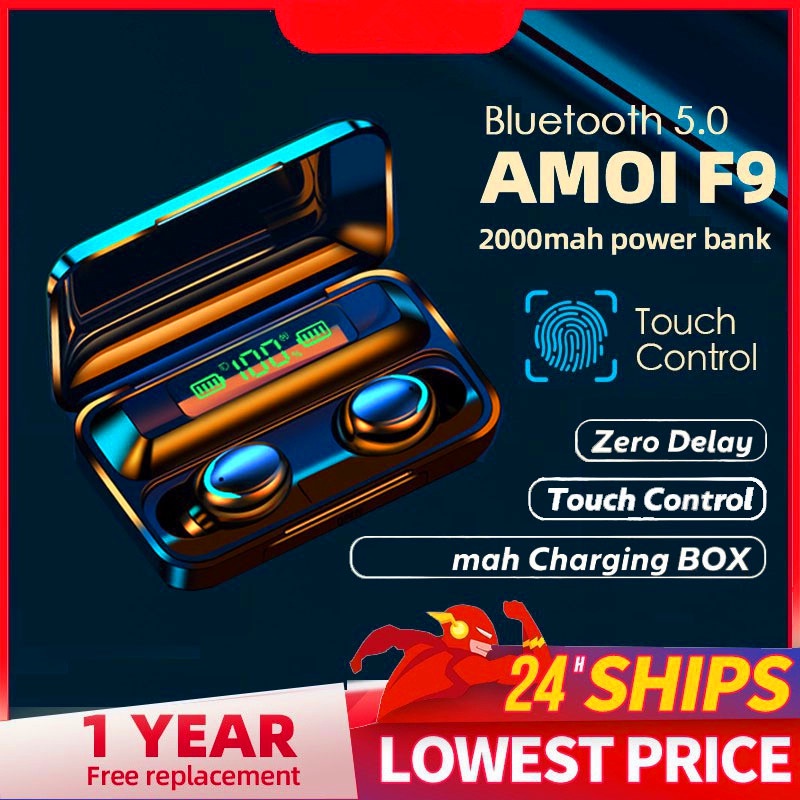 F9 9D Sound TWS 5.0 Bluetooth Earphones Wireless Earbuds Sport Gaming ...