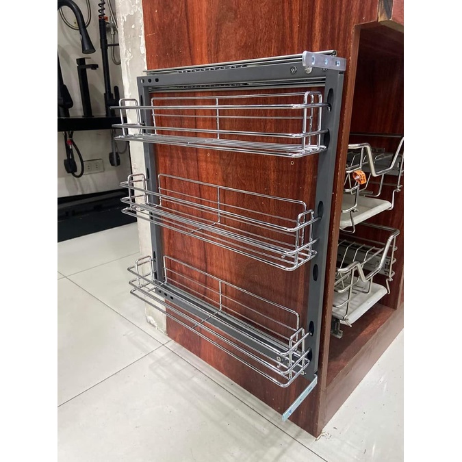 Wall Mounted Condiments Rack Pull out Basket | Shopee Philippines