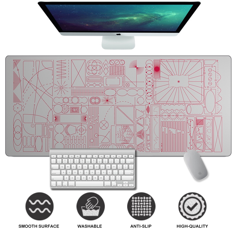 Minimals Collection Mouse Pad red thread Extended Mousepad Large Gaming ...