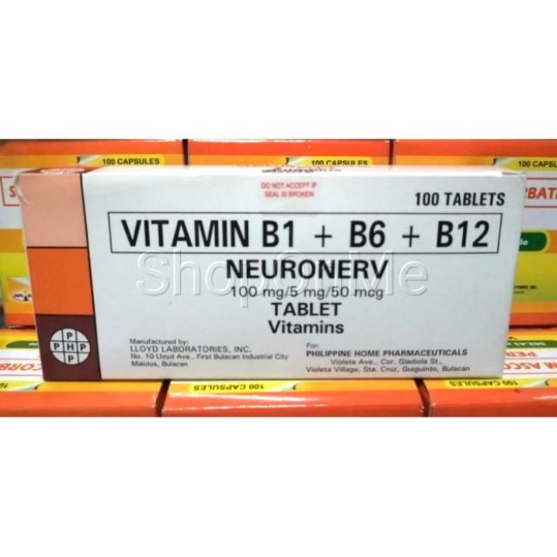 NEURONERV Vitamin B1 + B6 + B12 B Complex 100 tablets | Shopee Philippines