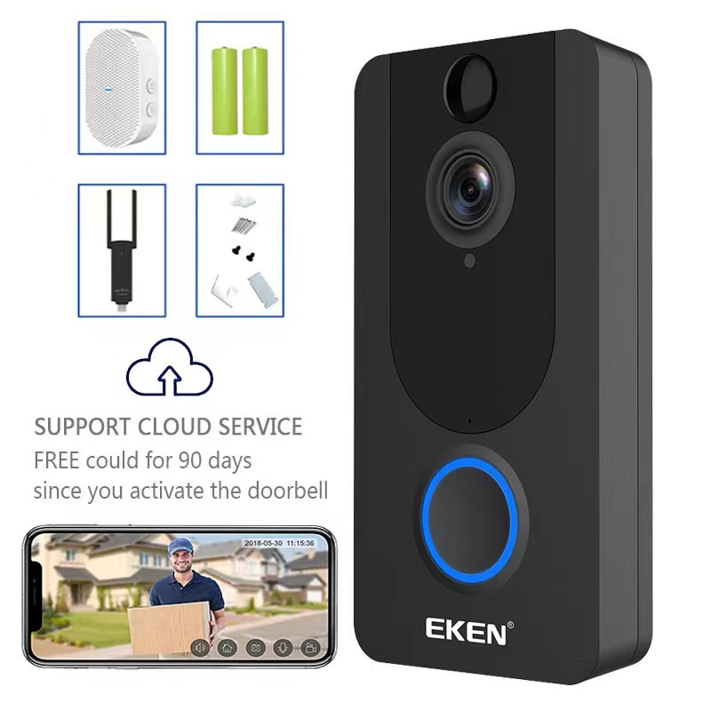 Smart WiFi Video Intercom 1080P HD Camera Intercom IP Doorbell EKEN V7 ...
