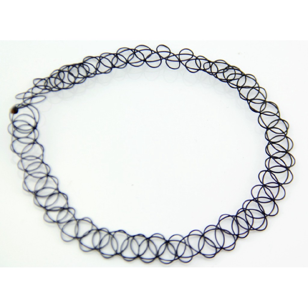 80s 90s Vintage Stretch Tattoo Choker Necklace Retro Gothic Punk ...