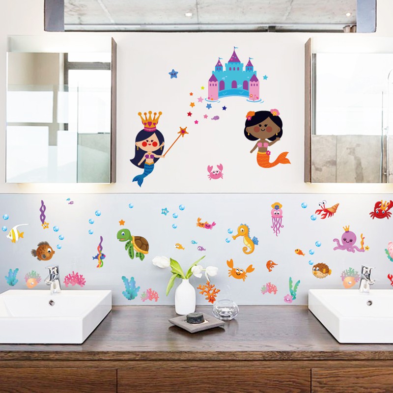 WALL STICKER THE GORGEOUS LITTLE MERMAID | Shopee Philippines