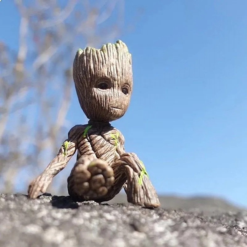 Movie Guardians of the Galaxy Cute Groot Figure Flower Pot Anime Tree ...