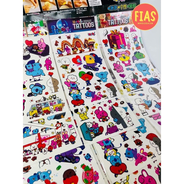 20 sets 5D Tattoo Stickers for kids / Lootbag Filler / Wholesale ...