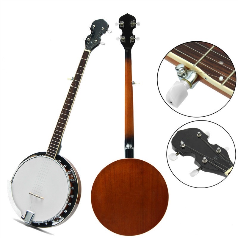 ♣☊๑5 Strings Banjo Guitar 22 frets Mahogany Western Traditional Ukulele ...