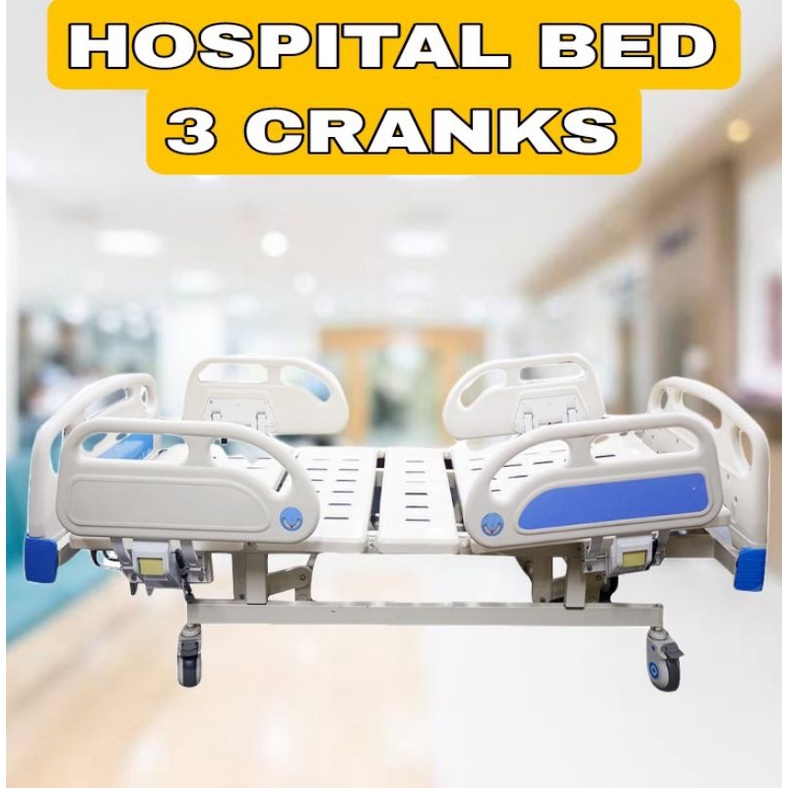 Hospital Bed 3 Cranks ICU MEDI / 3 Cranks Hospital Bed Electric Function (2 or 3 Function ...