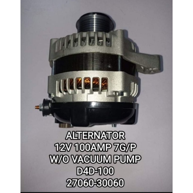 ALTERNATOR 12V 100AMP 7G/PW/O VACUUM PUMP D4D-100(27060-30060) | Shopee ...