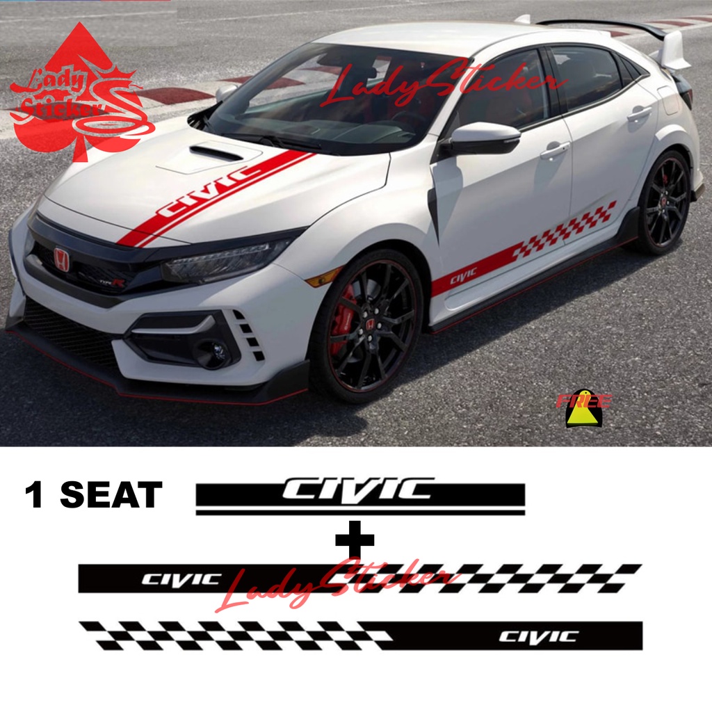 HONDA CIVIC CAR STICKER LIST STICKER PLUS HONDA CIVIC CAR HOOD | Shopee ...