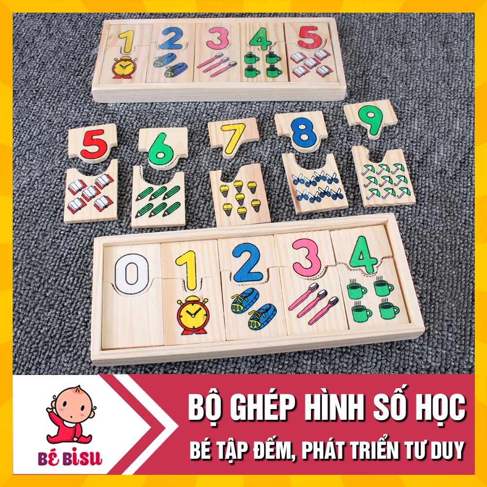 Wooden number puzzle set develops thinking for rectangular children ...