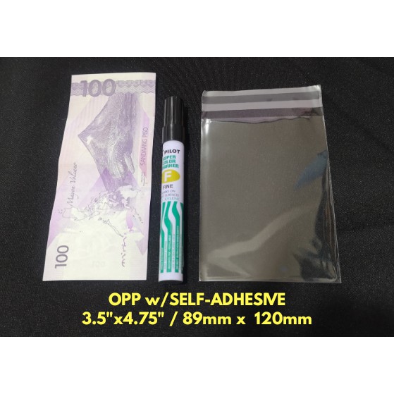 100pcs OPP PLASTIC 3½” x 4¾” [w/Adhesive] OPPA | Shopee Philippines