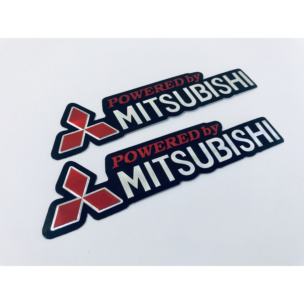 Mitsubishi Sticker Red Logo Car Styling 2 Pieces 3D Convex Stick Mirror ...