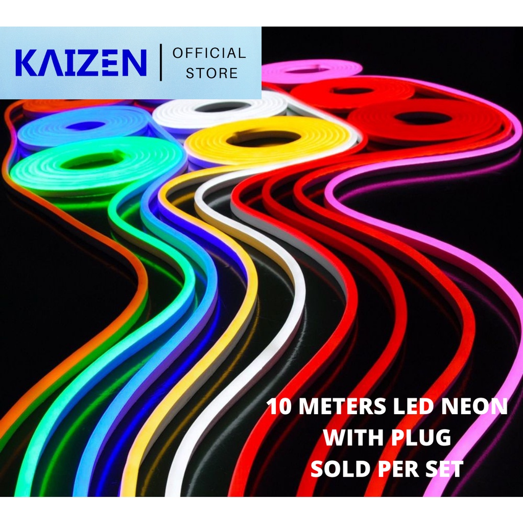 Kaizen Waterproof (Free Plug) LED Neon Lights with Plug Set 1M, 3M, 5M ...