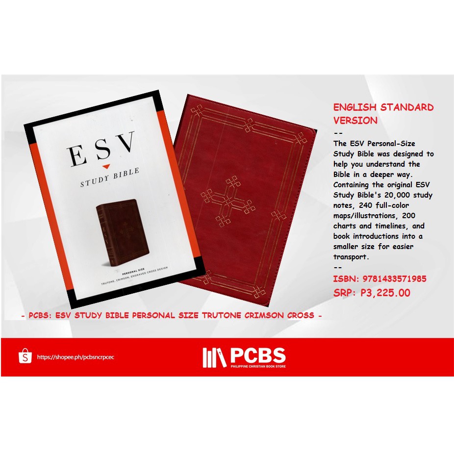 PCBS ESV Study Bible Personal Size (POINT TYPE 8) Lay-Flat - TruTone ...