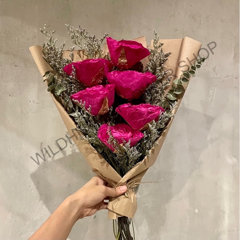 Fossilized Rose Dried Bouquet (3 stems or 6 stems) | Shopee Philippines