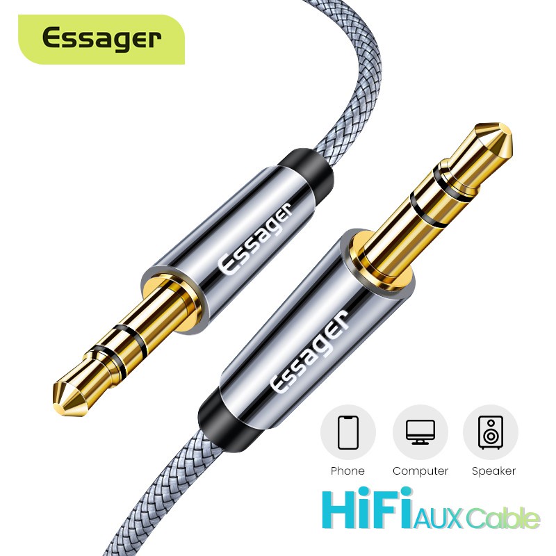 Essager 1.2m Aux Cable Speaker Wire 3.5mm Audio Cable For Car Headphone ...