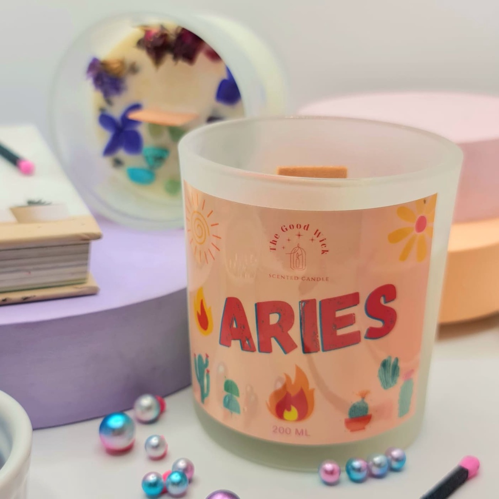 Zodiac Scented Candles - Aries - Soy Candle - The Good Wick Crystal ...