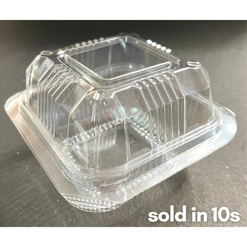 [10 pcs.] L016 clear square clamshell plastic food container (cakes ...