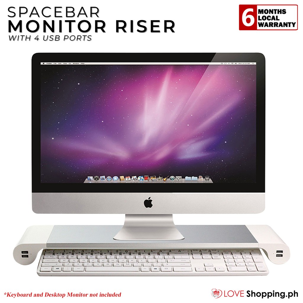 Aluminum Space Bar Desktop Monitor Stand and Laptop Dock with 4 USB ...