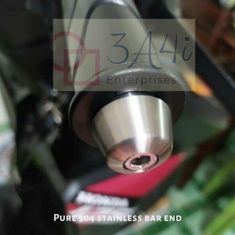 AUTHENTIC PURE 304 STAINLESS STEEL BAR END IN PAIR WITH FREE BOLTS ...