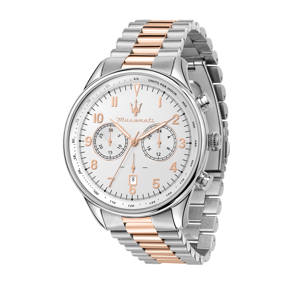 【2 Years Warranty】 Maserati Tradizione 45mm White Silver Dial Men's ...