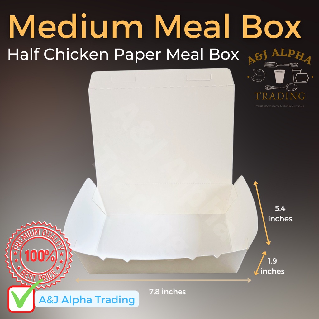Half chicken /Medium Take out Box 880cc [White] Laminated 50pcs per ...